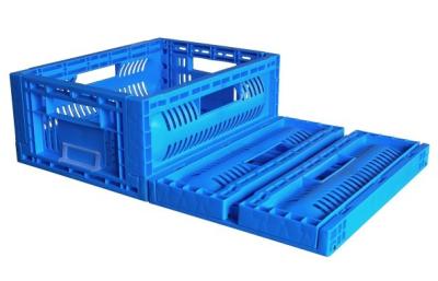 China 600*400*220mm injectieplastic groenten stapelbare voedsel krat voor groenten Te koop