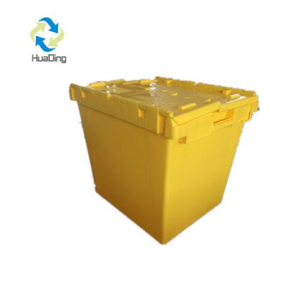 China Attached Lid Storage Container for Plastic Tote Custom Order Big Blue Shipping Box for sale