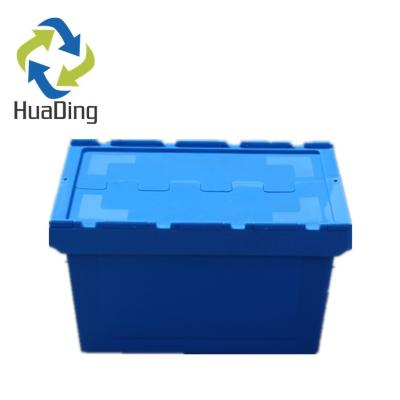 China Attached Lid Storage Container for Plastic Tote Custom Order Big Blue Shipping Box for sale