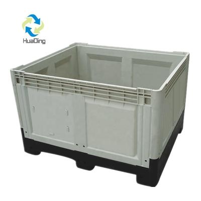 China 1200*1000*810mm zware opvouwbare plastic opslagcontainer voor fruit en auto-onderdelen Te koop