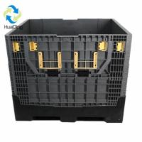 China Foldable Galvanized Mesh Pallet Box Container with 1T Dynamic Load Capacity by HUADING for sale