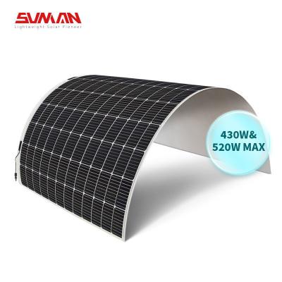 Cina Peso leggero Sunman Mono pannello solare flessibile con 430W/520W e 166mmx166mm dimensione della cella in vendita
