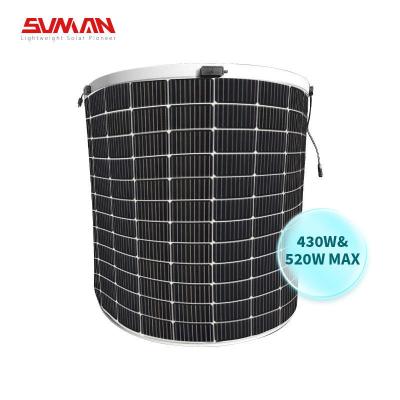 Cina Peso leggero Sunman Mono pannello solare flessibile con 430W/520W e 166mmx166mm dimensione della cella in vendita