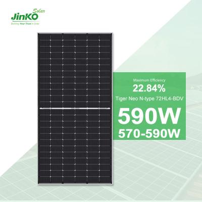 China Jinko Tiger Neo N-type 72HL4-BDV 570w 575w 580w 585w 590w Bifacial Module Achterglas 2.0mm Te koop