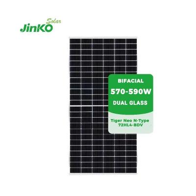 China Jinko Tiger Neo N-type 72HL4-BDV 570w 575w 580w 585w 590w Bifacial Module Achterglas 2.0mm Te koop