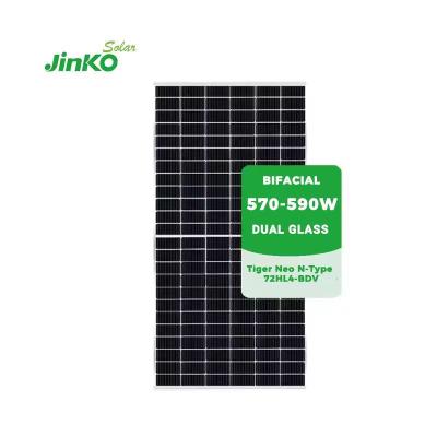 China Jinko Tiger Neo N-type 72HL4-BDV 570w 575w 580w 585w 590w Bifacial Module Achterglas 2.0mm Te koop