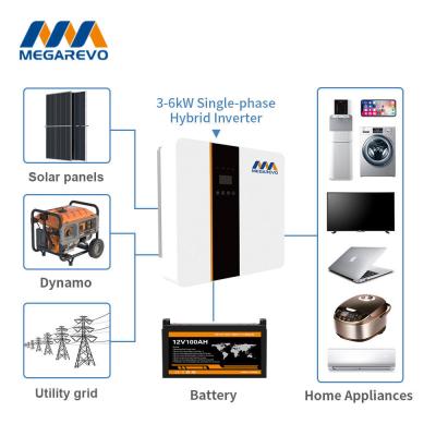 China 5kw Single-Phase ESS Hybrid Solar Inverter LCD Display and WIFI/RS485 Communication for sale