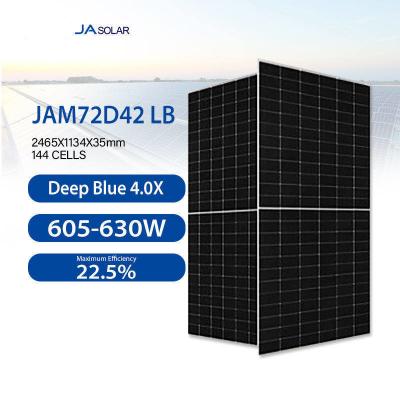 China JA Solar JAM72D42 605-630/LB 144cell 16BB N-type TOPCON Bifaciaal dubbelglas zonnepaneel 630W 615W for sale