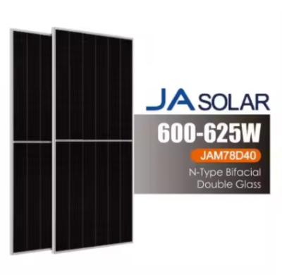 China 600W-625W PERC N-Type Bifacial Double Glass Mono JAM78D40 Solar Panels with Materials for sale