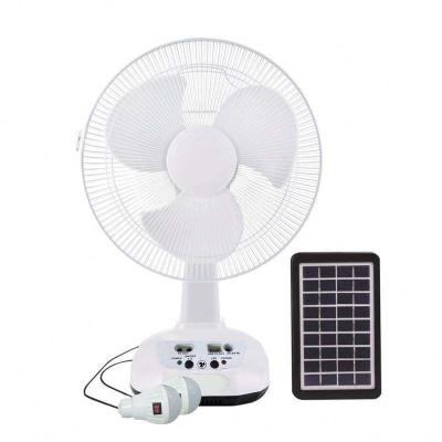 China Best-Sale AC/DC Operation Metal Grill 12 Inches 3 Blades Rechargeable Home Solar Fans Rechargeable Electric Fan for sale