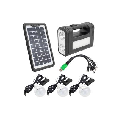China Multifunction Portable Mini Home Outdoor Led Camping Solar Searchlight Energy Lighting System Kit for sale