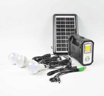 China Multifunction Portable Mini Home Outdoor Led Camping Solar Searchlight Energy Lighting System Kit for sale