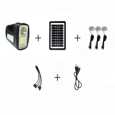 China Multifunction Portable Mini Home Outdoor Led Camping Solar Searchlight Energy Lighting System Kit for sale