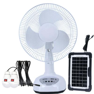 China 12 Inch Solar Powered Fan AC DC Solar Fan With Night Light For Outdoor Camping Hiking for sale