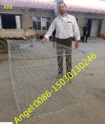 Cina Maglia esagonale galvanizzata della gabbia della pietra della scatola del gabbione per il mercato delle Filippine in vendita