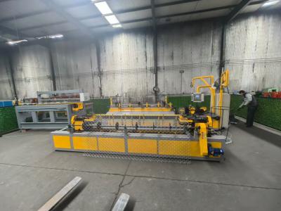 China PLC control  Double Wire Automatic Diamond Mesh Chain Link Fence Making Machine for sale