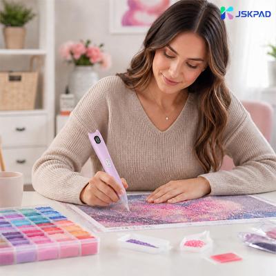 China Factory Direct Sale Hot Selling Painting Tools Type C Charging 4 Replacement Tips Low Noise Lighted Electric Diamond Art Pen for sale