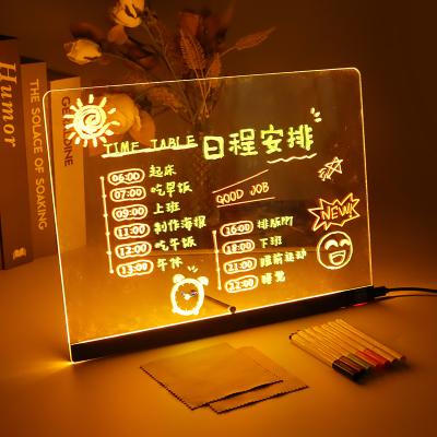China Factory Direct Hot Sale 3D Erasable Acrylic Christmas Light Board DIY Xmas Gift Idea LED Drawing Board for sale