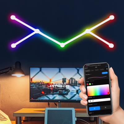 China Custom logo Music Recognition Intelligent Control Led Rhythm Light 6 bar Game Live Atmosphere Light Glide Wall Light for sale