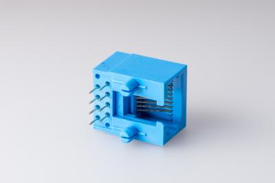 China Volledige Plastic RJ11 RJ45 Jack Zonder Led Tab neer 8P8C Single Port Kleur Blauw Te koop