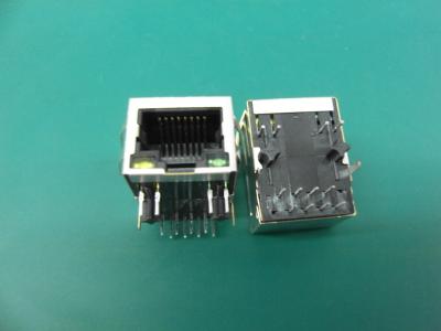 中国 LED 8 Pin の金属 KRJ-060NL との 90 度の光学トランシーバー磁気 RJ45 ジャック 販売のため