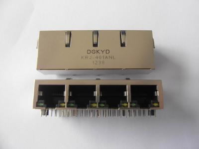Cina La magnetica su ordinazione 4Port ha condotto il rubinetto combinato 10/100BASE di Jack di Ethernet RJ45 giù in vendita