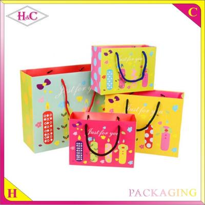 China Korean style hand length handle paperboard gift shopping bag for sale