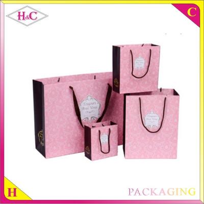 China European style hand length handle paperboard packaging gift bag for sale
