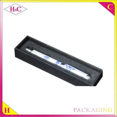 China Handmade luxury black cardboard pen packaging box for sale