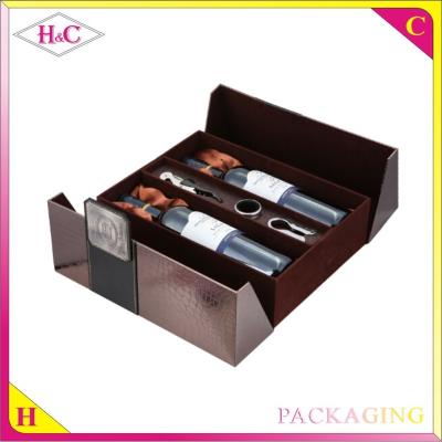 China Luxury 2 bottles paper box for wine liquor packaging for sale