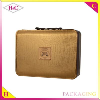 China Handmade luxury pu leather liquor bottle box with handle for sale