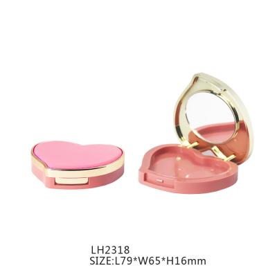 China wholesale empty heart-shaped powder box makeup packaging for sale