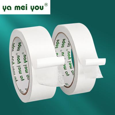 China Strong Adhesive White Double Sided Paper Tape Student Handmade Cotton Paper Tape for sale