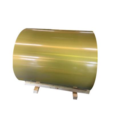 China Pe Color Coated Painted Aluminum Coil 3004 H24 Golden Color for sale