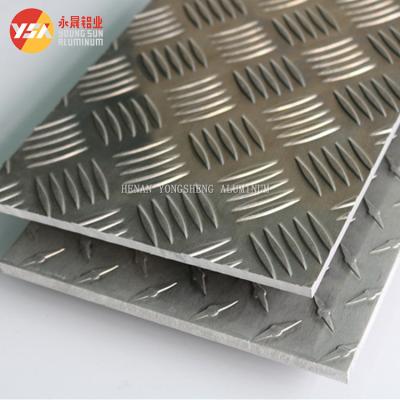 China 3Bar 5Bar Aluminum Checkered Plate 1050 Non Slip Aluminum Embossed Sheet for sale