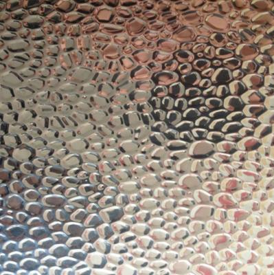 China Orange Peel Stucco Hammer Pebble Embossed Mirror Reflective Aluminum Sheets for sale