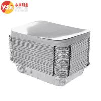 China Rectangular Disposable Aluminum Foil Pizza Pan Steam Table with Lid 8x6 Inch for sale