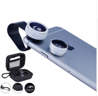 China Fish eye Lens 3in 1 Clip-on Cell Phone Camera 180 Degree Fisheye Lens+Wide Angle+Macro Lens for iPhone 7Plus Xiaomi FCFW for sale