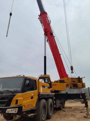 China 80ton Truck-Mounted Telescopic Crane Hydraulic Truck Crane with Five-Arm Crane Jib for sale