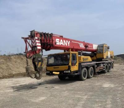 중국 노란색 750S 중고용 트럭 크레인 트럭 탑재된 망원경 크레인 중장비 75 톤 판매용