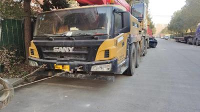China 80ton Used Truck Crane Mobile Equipment Five-Arm Crane Jib Yellow Red Equipment Crane for sale