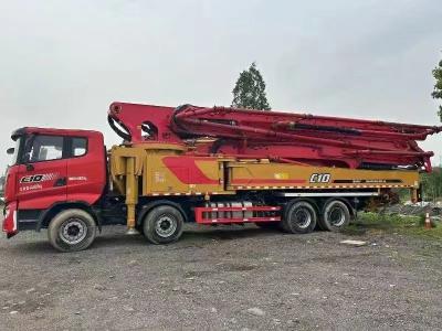 China Red 62m Truck Mounted Concrete Pump Mixer Machine with and 2.6mm Vibrating Amplitude for sale