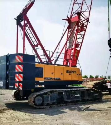 중국 노란색과 빨간색 100t 부하량 큰 크롤러 크레인 18 년 사용 판매용