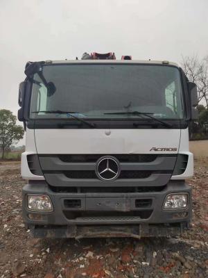 중국 빨간색 2018 49m Sy MB 트럭에 콘크리트 펌프 반 건조 샷 콘크리트용 중장비 사용 판매용