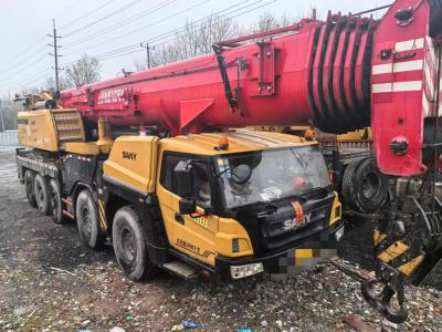 China SANY 100 ton mobiele kraan STC1000T7 Gebruikte vrachtwagenkraan maximale werkhoogte 64,5 m Te koop