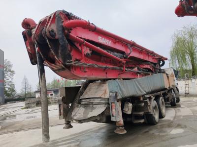 China Red and Yellow SANY 56M Mobile Concrete Pump Total Weight 34600kgs for Stable Pumping by SANY for sale