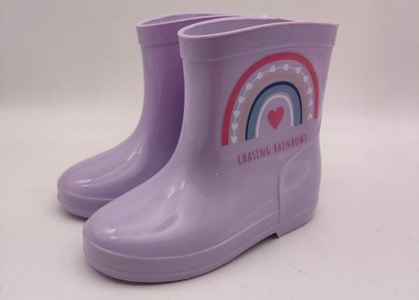 Quality Childrens Light Up Rain Boots Side Printed Multiple Color Wellington Boots for sale