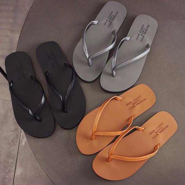 Quality Fashionable Men's Flip Flops Sandals With PU Upper Custom Embossed Logo for sale