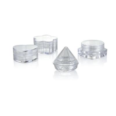 Cina PS Materiale di base 4ml Mini Crema con coperchio Portable Plastic Clear Jar Flower Shape in vendita