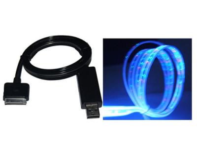 China Clear Flat colorful Glowing Optical Cable To Apple 30pin Dock Connector Cable for sale